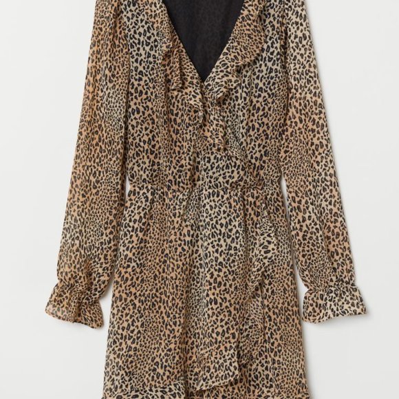 H&M | Dresses | Hm Leopard Print Wrap Dress | Poshmark